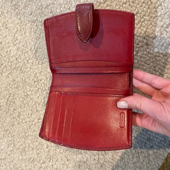 Bags | Coach Red Wallet | Poshmark